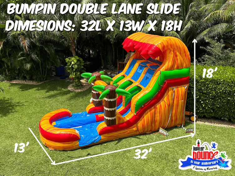 NEW Bumpin Double Lane Slide - Jupiter Bounce